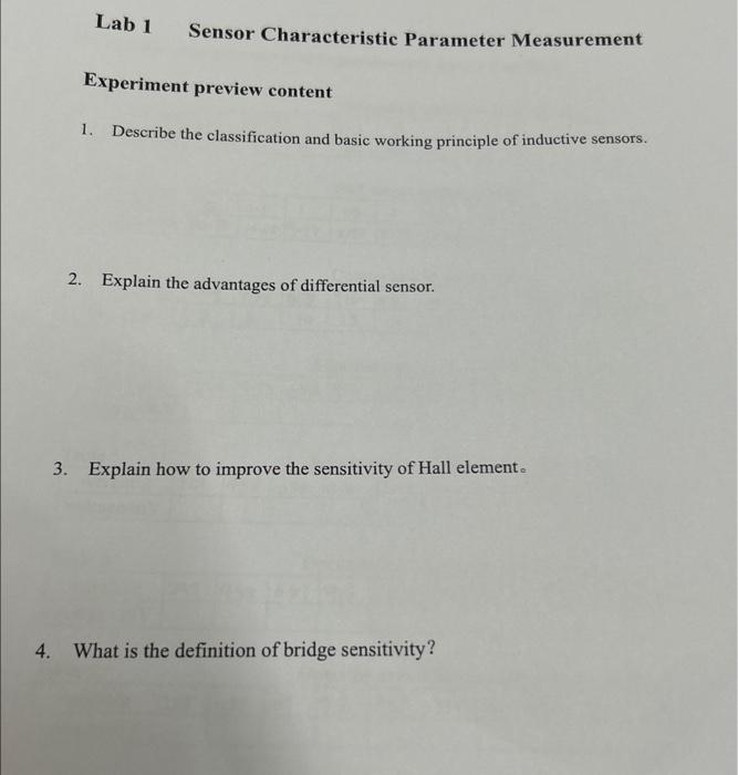 Solved 2. Explain the advantages of differential sensor. 3. | Chegg.com