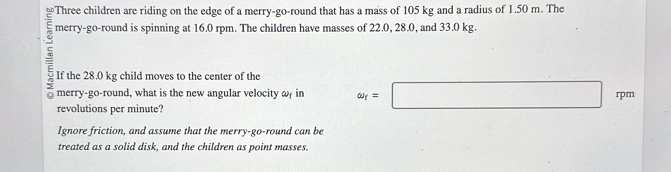 Solved a Three children are riding on the edge of a | Chegg.com