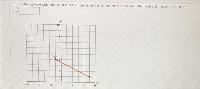 Solved Express the vector v with initial point P and | Chegg.com