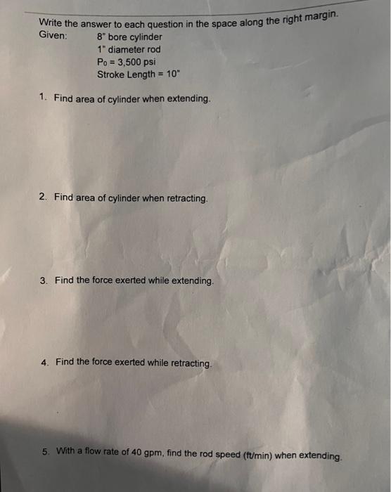 Solved Write the answer to each question in the space along | Chegg.com