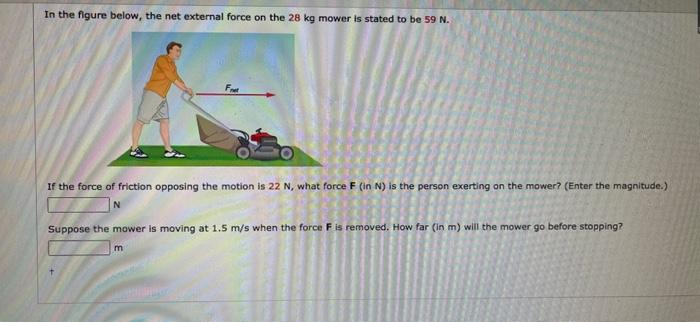 Solved In the figure below, the net external force on the 28 | Chegg.com
