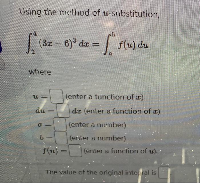 Solved Using the method of u-substitution, | Chegg.com