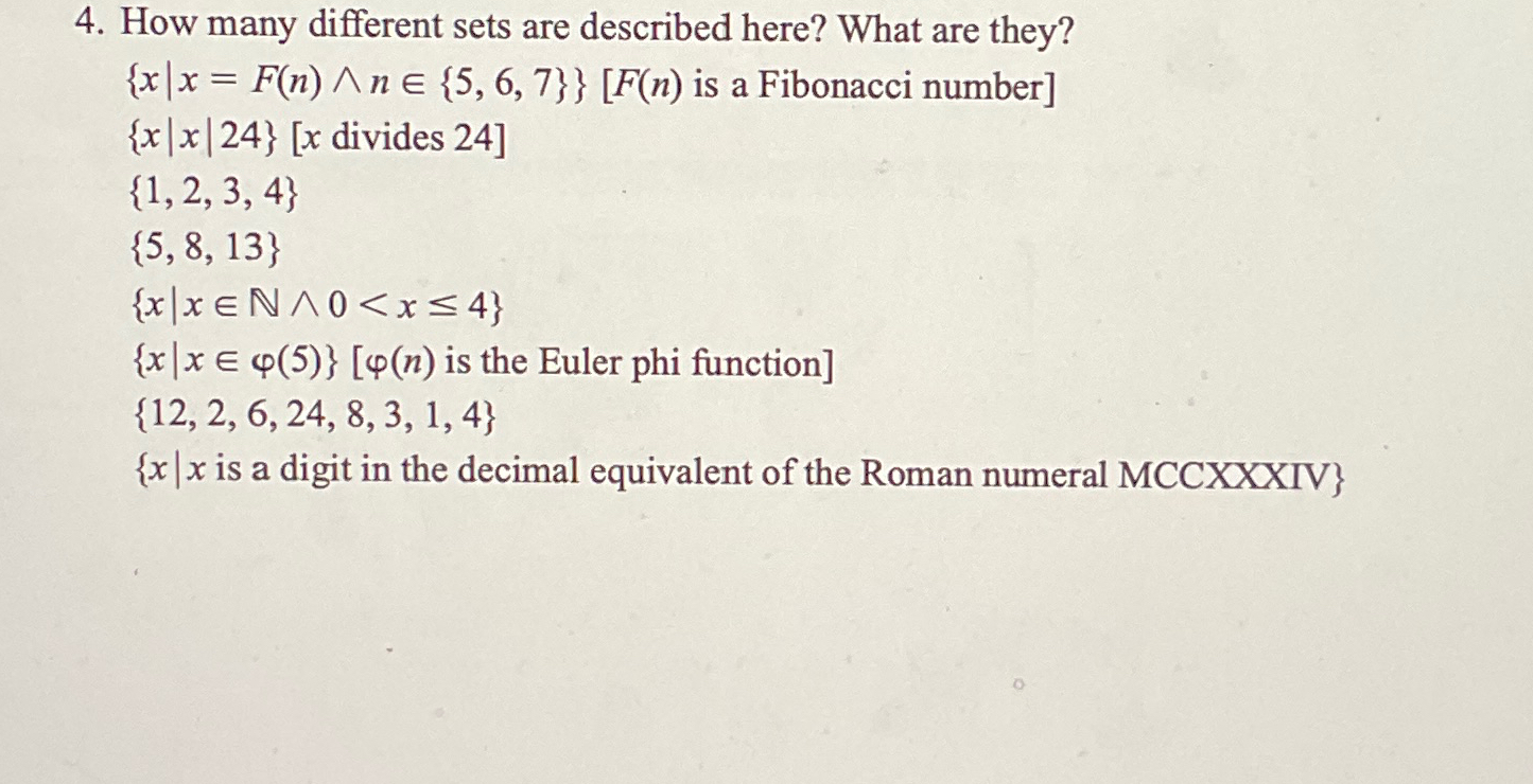 Solved How many different sets are described here? What are | Chegg.com