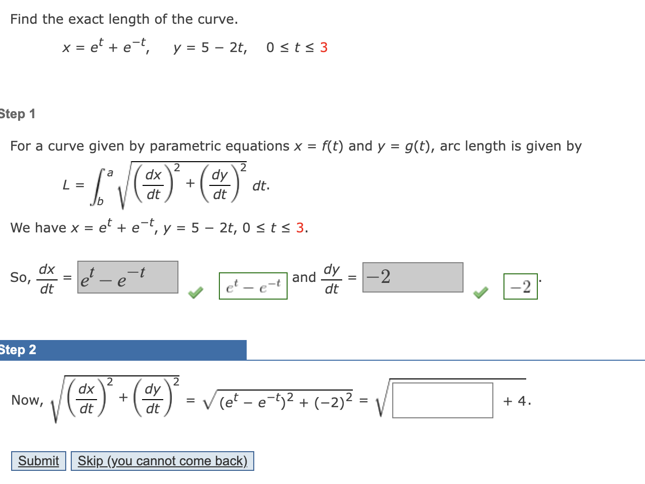 Solved Find the exact length of ﻿the | Chegg.com