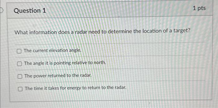 Solved What information does a radar need to determine the | Chegg.com