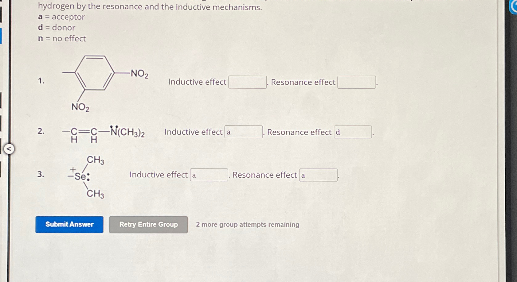 Solved hydrogen by the resonance and the inductive | Chegg.com