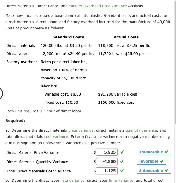 Solved Direct Materials, Direct Labor, and Factory Overhead | Chegg.com