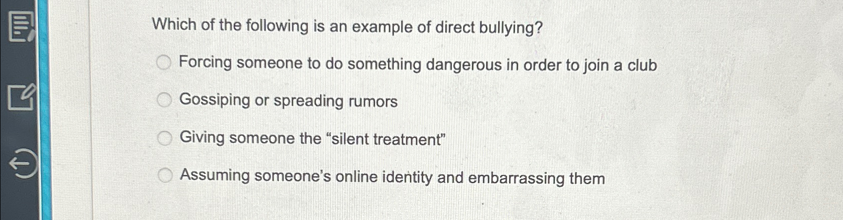 Solved Which of the following is an example of direct | Chegg.com