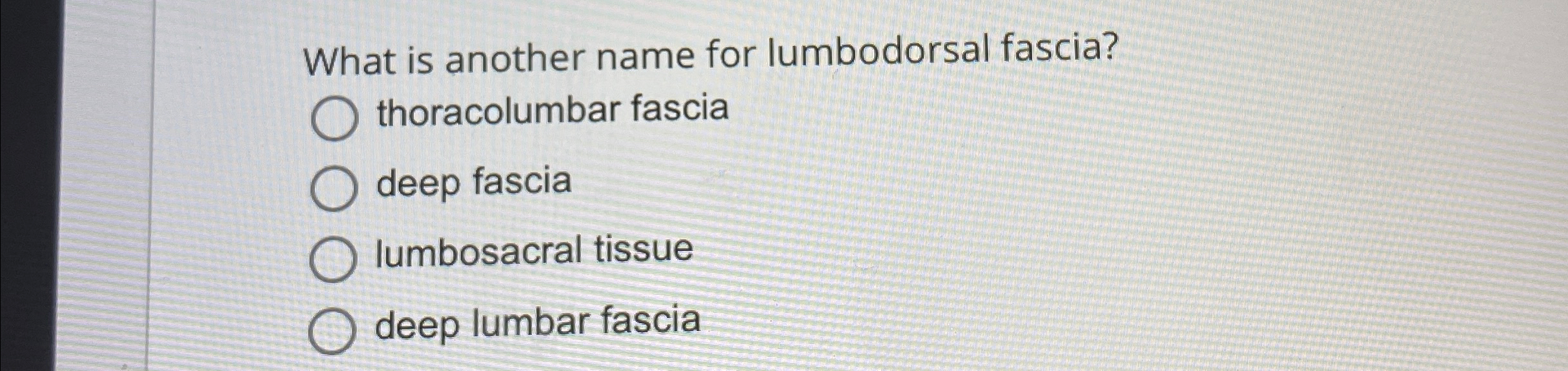 Solved What is another name for lumbodorsal | Chegg.com