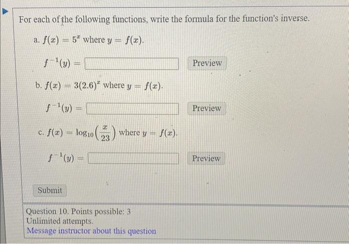 Solved For Each Of The Following Functions Write The