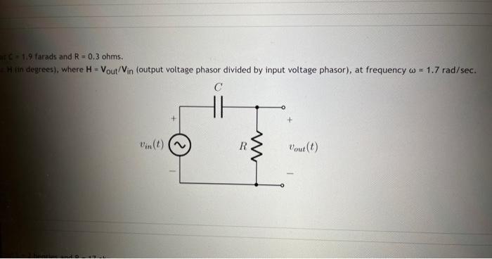 Solved In the circuit below, it is given that C=1.9 farads | Chegg.com