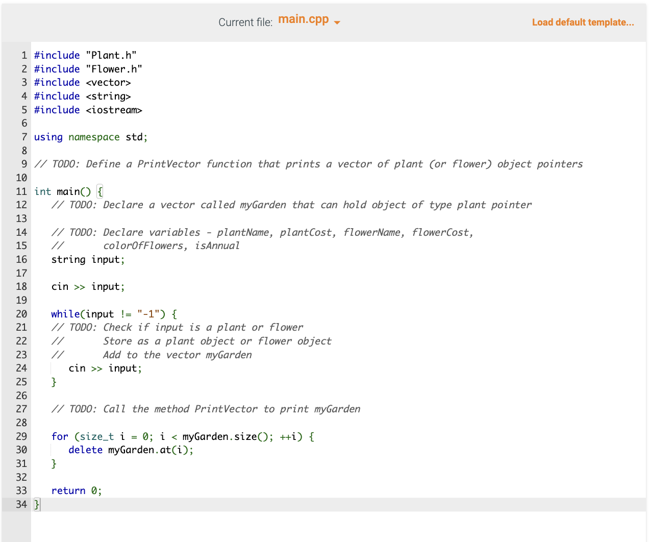 Solved 10.15 ﻿LAB: Plant information (vector)Given a base | Chegg.com