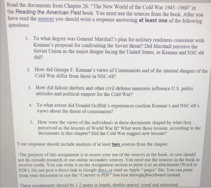 Read the documents from Chapter 26: "The New World of | Chegg.com