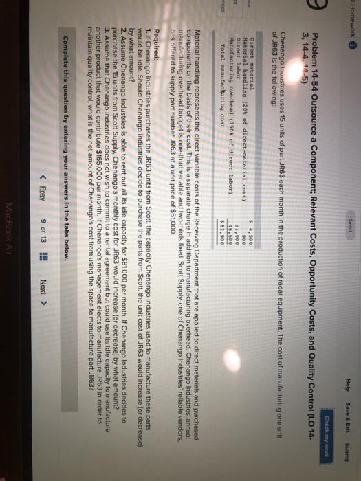 Solved Homework Help Save & Exit Submit Check my work | Chegg.com