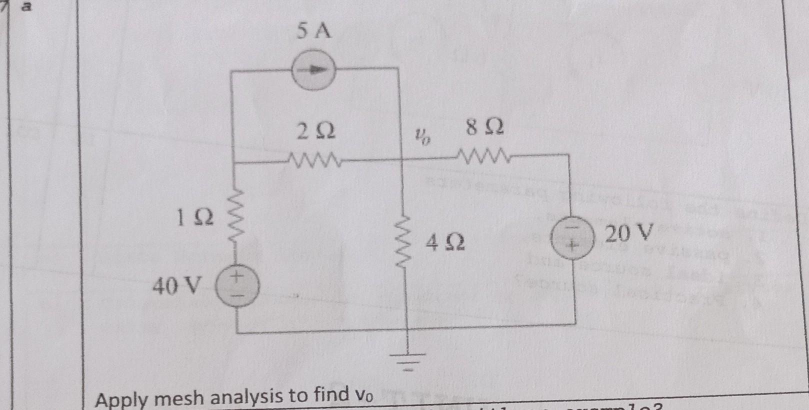 Solved Apply mesh analysis to find v0 | Chegg.com