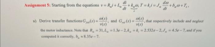Solved Assignment 5: Starting from the equations | Chegg.com