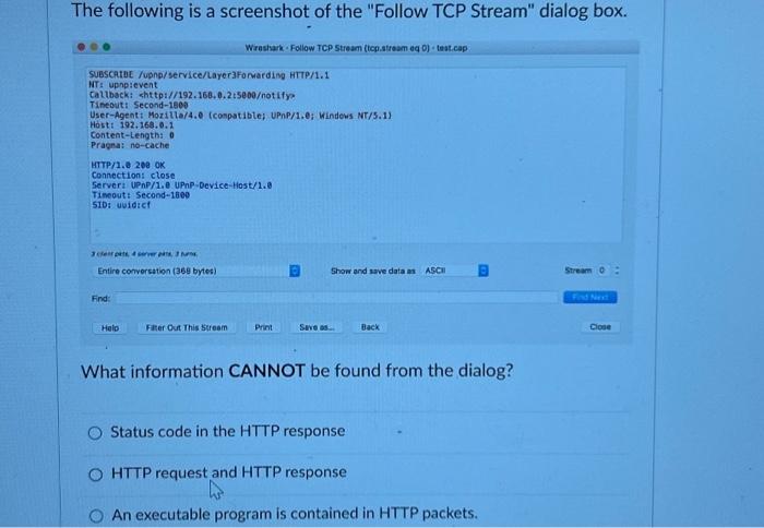 Solved The following is a screenshot of the "Follow TCP | Chegg.com