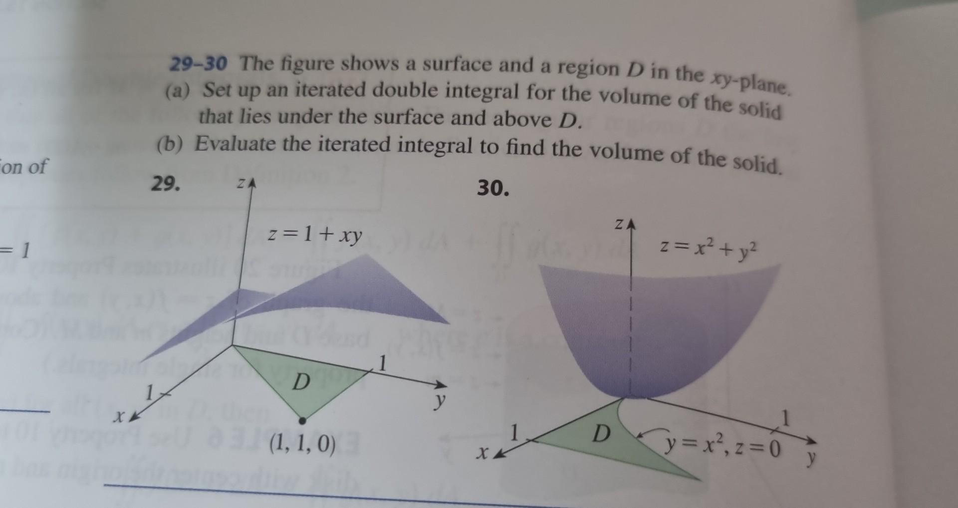 Solved 29-30 The figure shows a surface and a region D in | Chegg.com