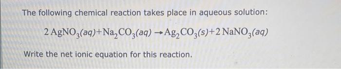 Solved The following chemical reaction takes place in | Chegg.com