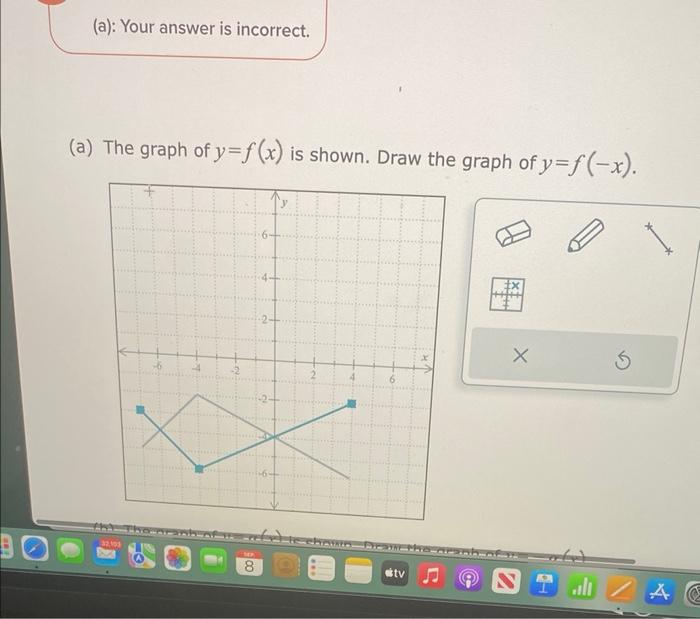Solved (a): Your answer is incorrect. (a) The graph of | Chegg.com