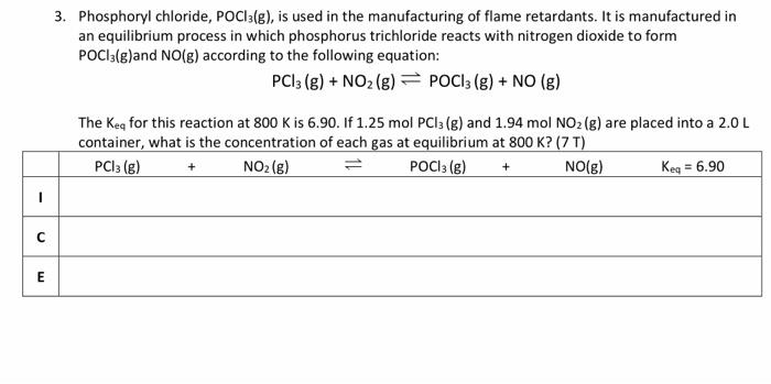 Solved 3. Phosphoryl chloride, POCI3(g), is used in the | Chegg.com
