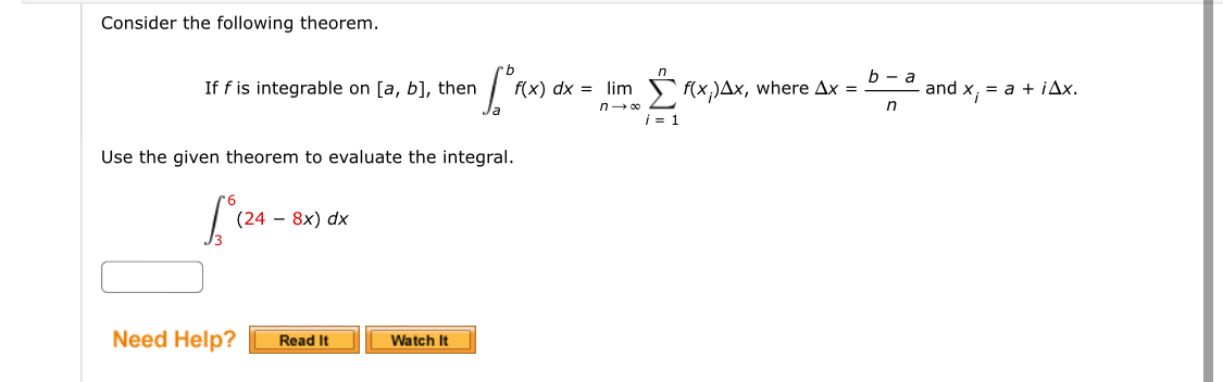Solved Consider the following theorem.If f ﻿is integrable on | Chegg.com