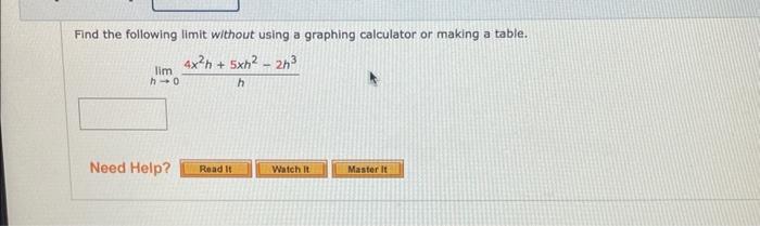 Solved Find the following limit without using a graphing | Chegg.com