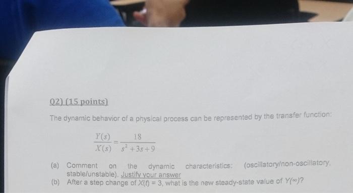 Solved The dynamic behavior of a physical process can be | Chegg.com