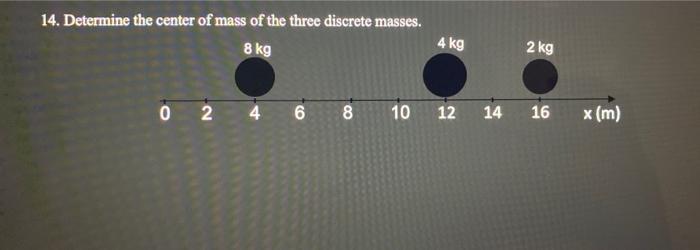 Solved 14. Determine the center of mass of the three | Chegg.com