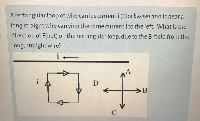 Solved A rectangular loop of wire carries current i | Chegg.com
