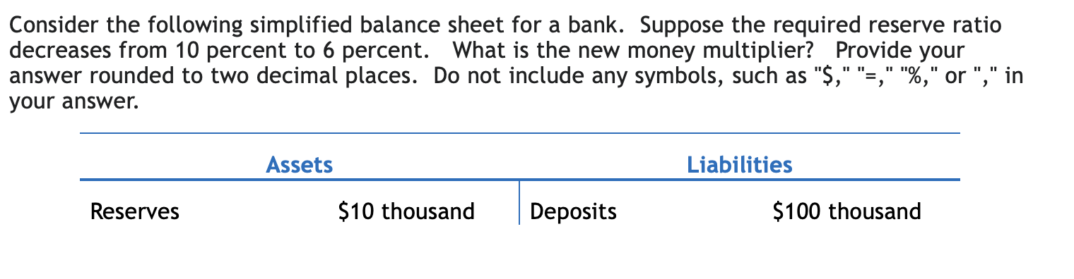 Solved Consider the following simplified balance sheet for a | Chegg.com