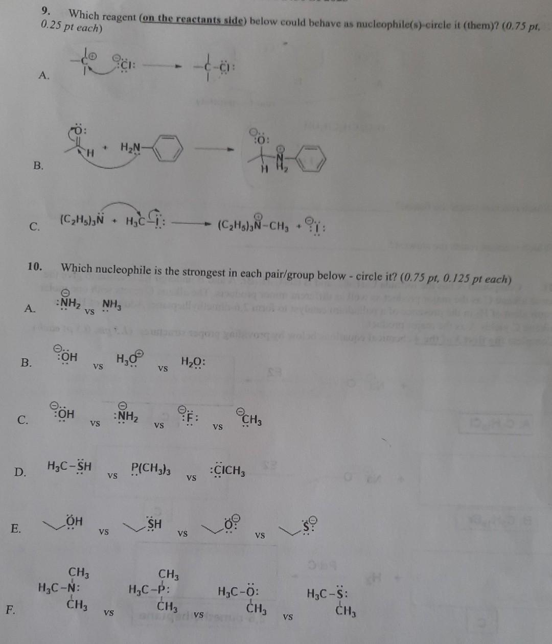 Solved 9. Which reagent (on the reactants side) below could | Chegg.com