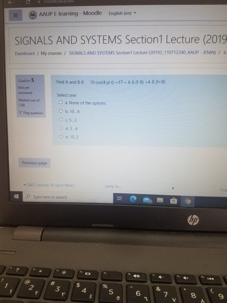 Solved moodle.aaup.edu AAUP E-learning - Moodle English (en) | Chegg.com