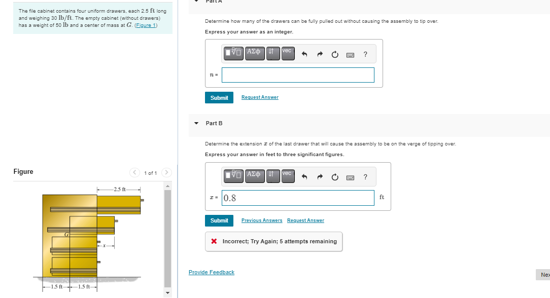 Solved The file cabinet contains four uniform drawers, each | Chegg.com