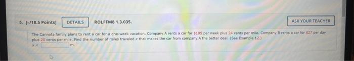 Solved The Cannota family pians to rent a car for a ene-week | Chegg.com