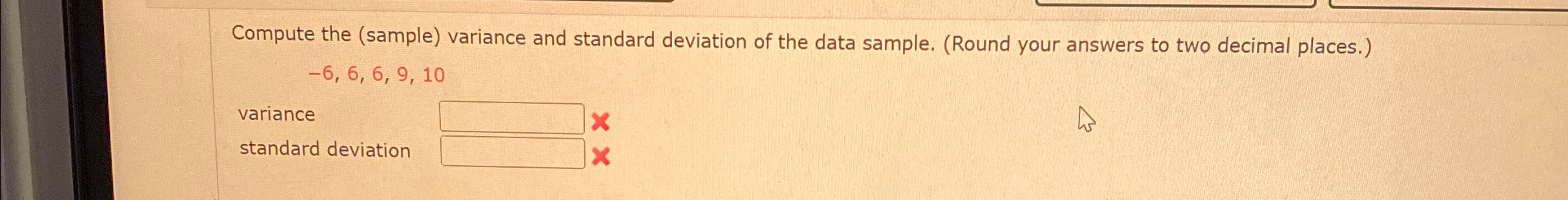 Solved Compute the (sample) ﻿variance and standard deviation | Chegg.com