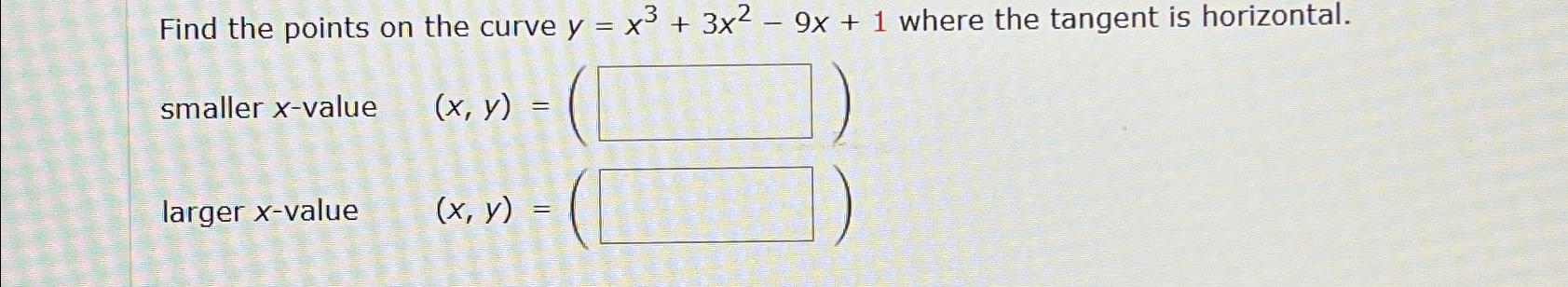 Solved Find the points on the curve y=x3+3x2-9x+1 ﻿where the | Chegg.com