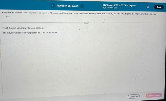 Solved Every natural number can be expressed as a sum of | Chegg.com
