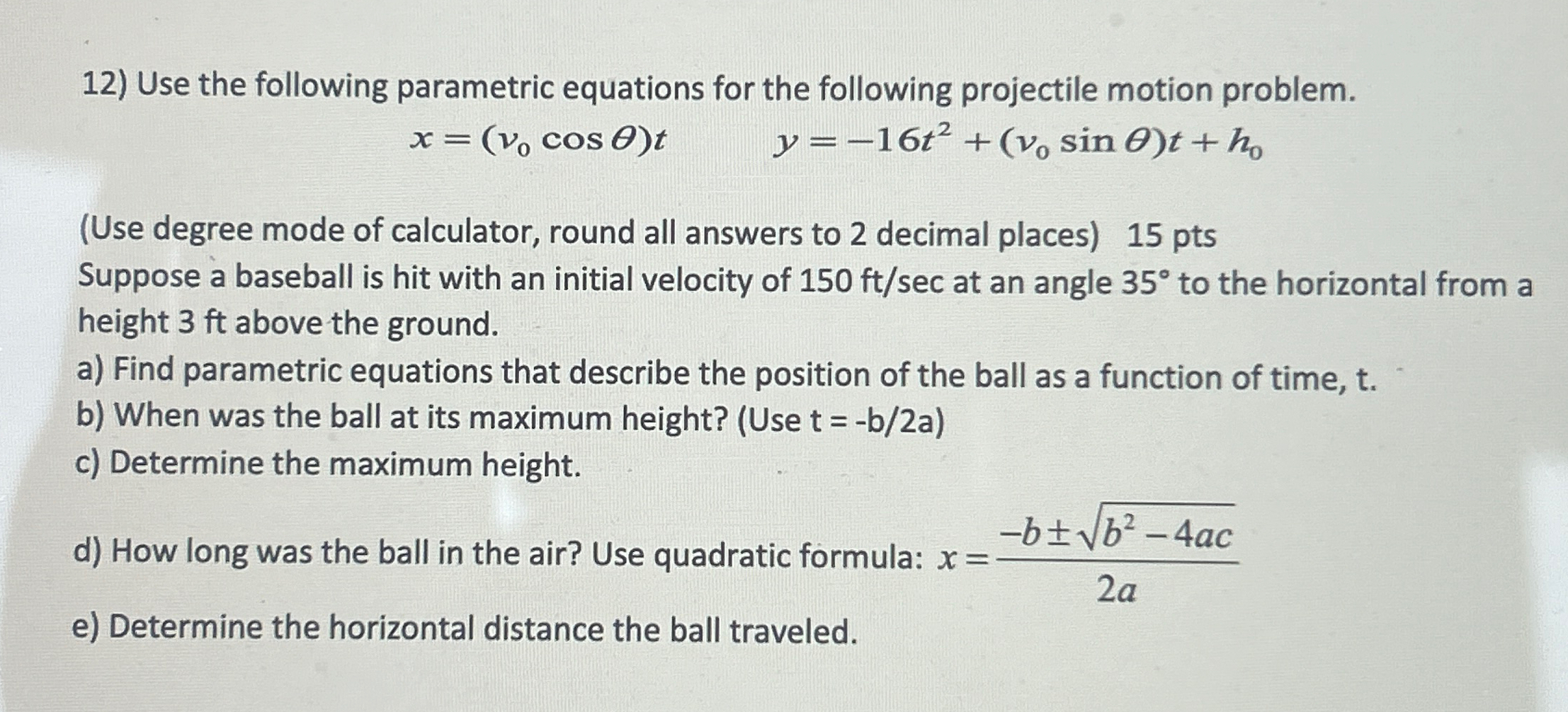 Use the following parametric equations for the | Chegg.com