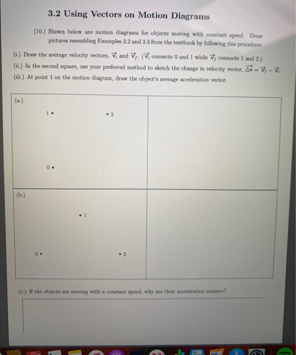 Solved 3.2 Using Vectors on Motion Diagrams (10.) Shown | Chegg.com