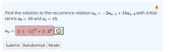 Solved Find the solution to ﻿the recurrence relation | Chegg.com