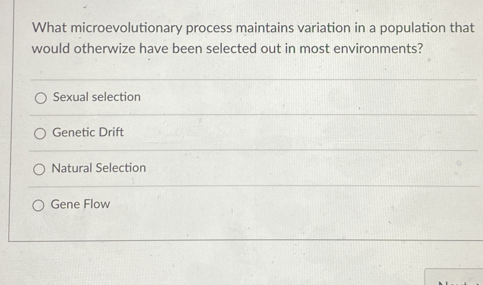 Solved What microevolutionary process maintains variation in | Chegg.com