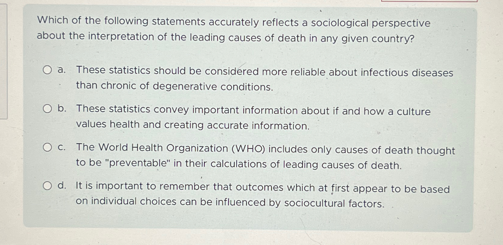 Solved Which of the following statements accurately reflects | Chegg.com