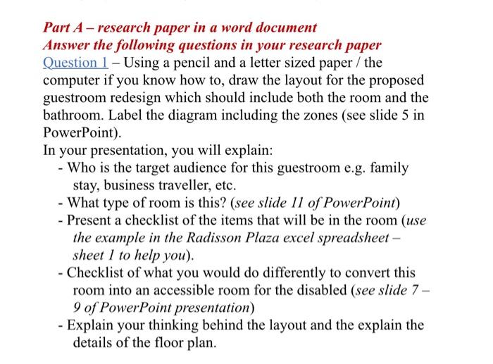 Solved Part A - research paper in a word document Answer the | Chegg.com