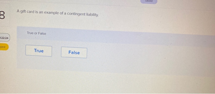 Solved Saved A gift card is an example of a contingent | Chegg.com