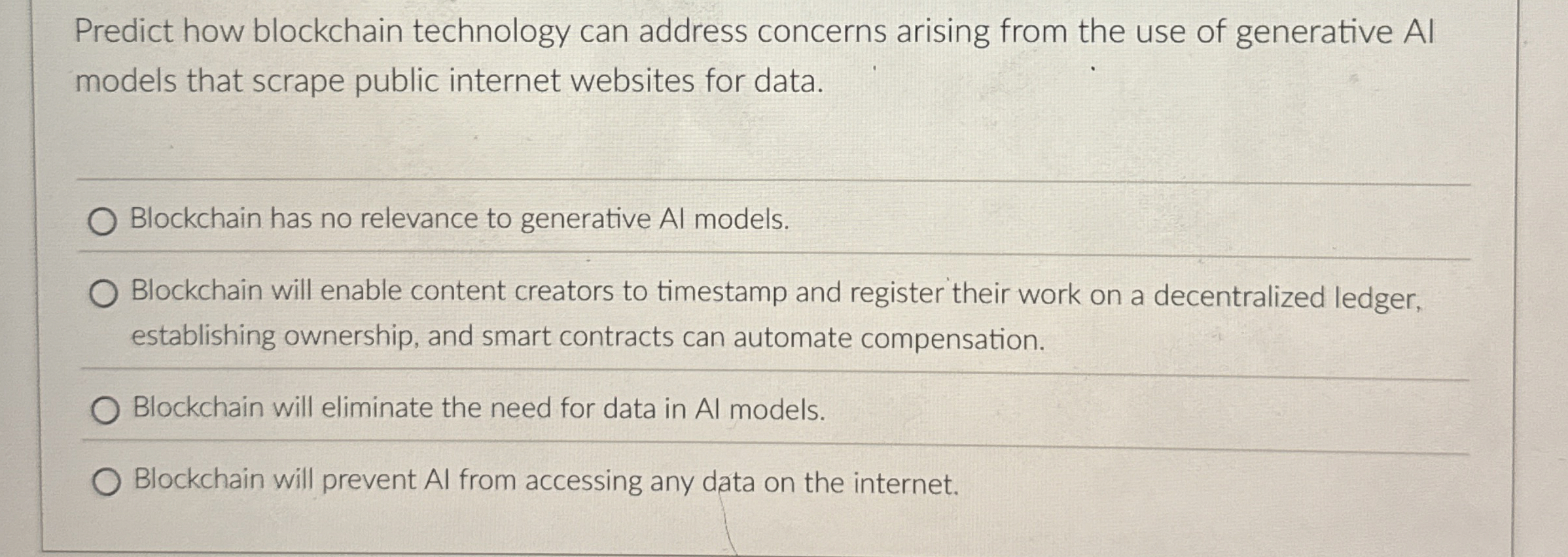 Solved Predict how blockchain technology can address | Chegg.com