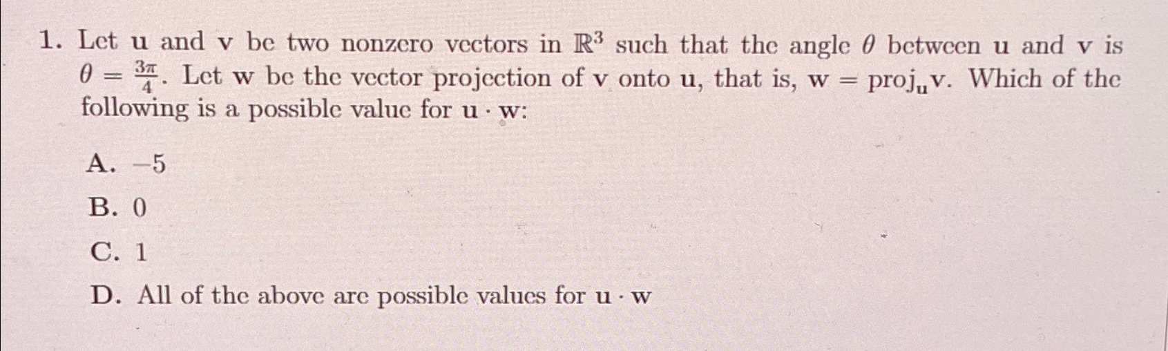 Solved Let u ﻿and v ﻿be two nonzero vectors in R3 ﻿such that | Chegg.com
