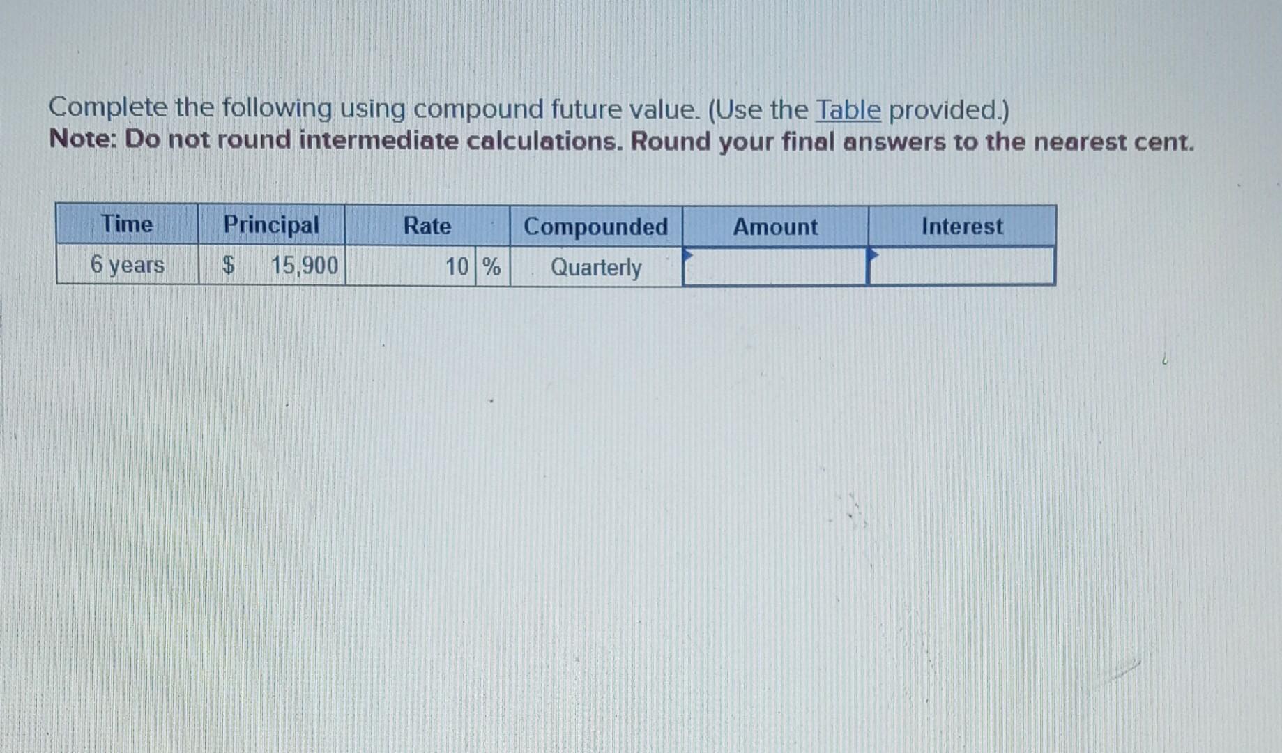 Solved Complete the following using compound future value. | Chegg.com