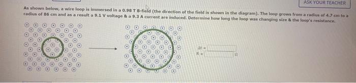 Solved As shown below, a wire loop is immersed in a 0.98 T | Chegg.com