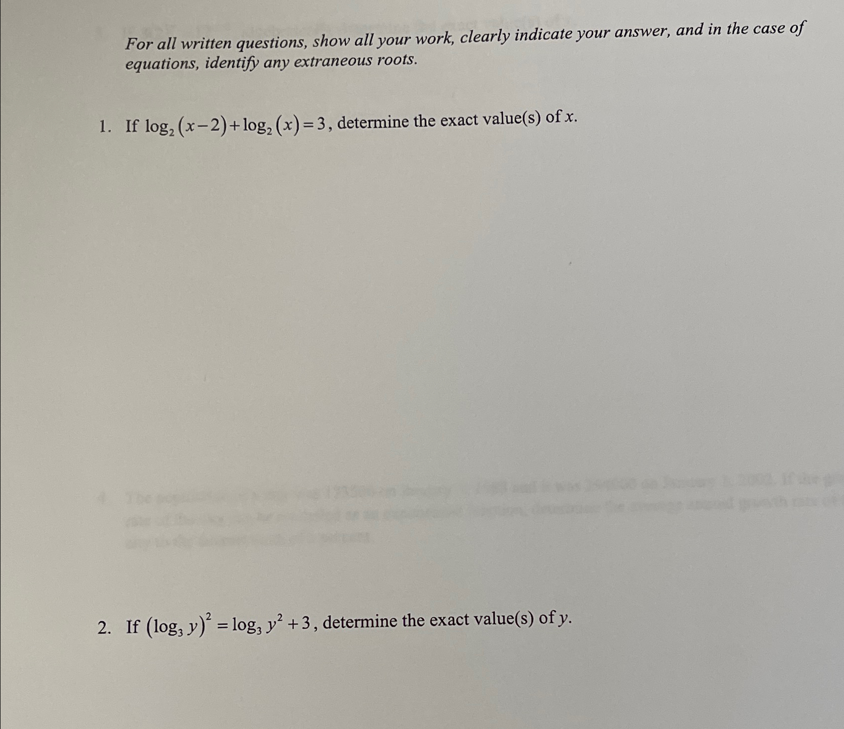 For all written questions, show all your work, | Chegg.com